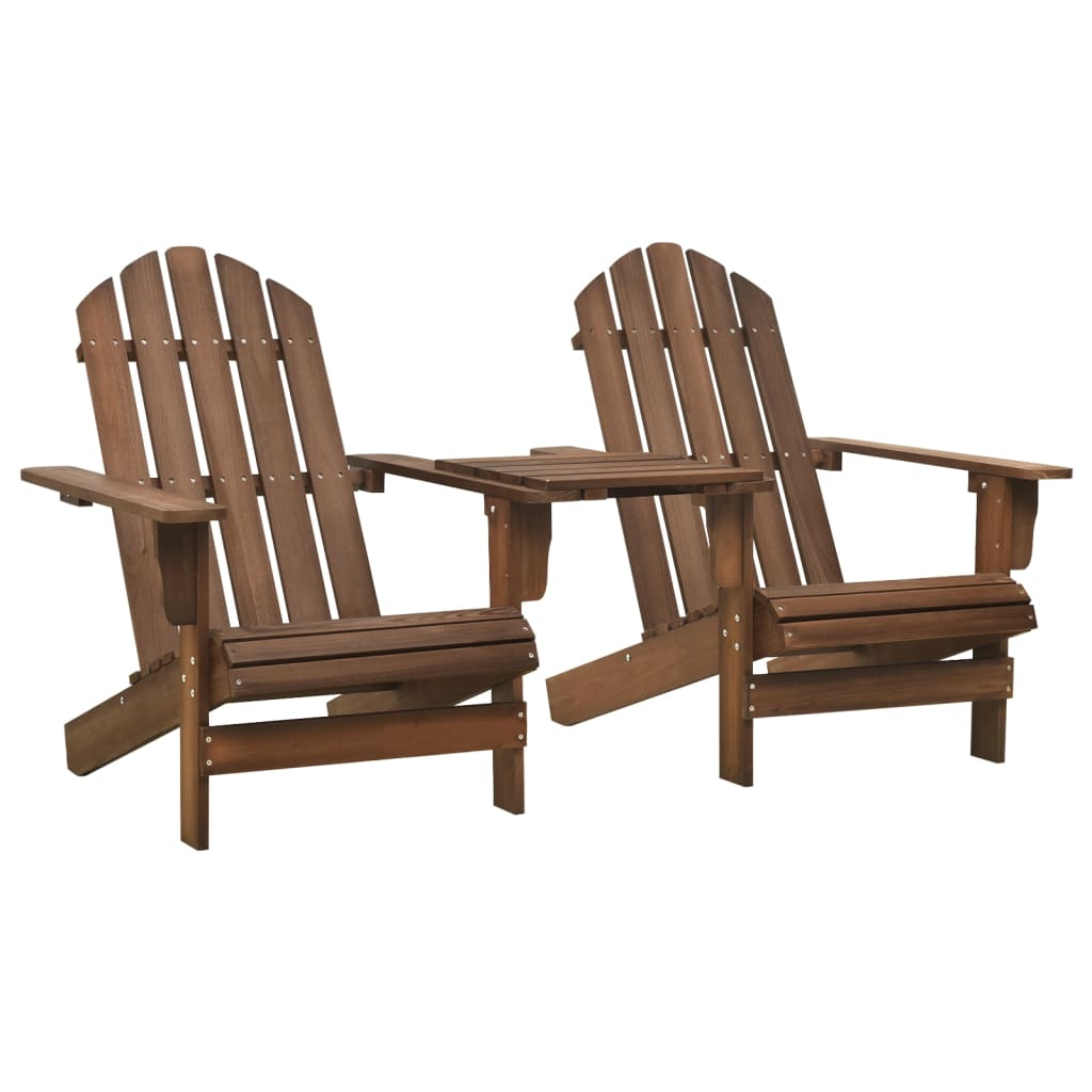 Chaises de jardin Adirondack avec table bois de sapin marron | Leroy Merlin