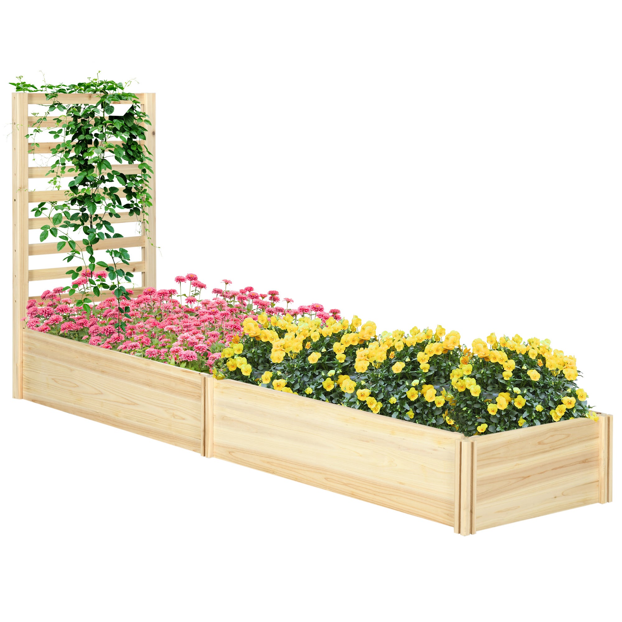 Potager surélevé d'extérieur avec dossier et deux bases ouvertes, en ...