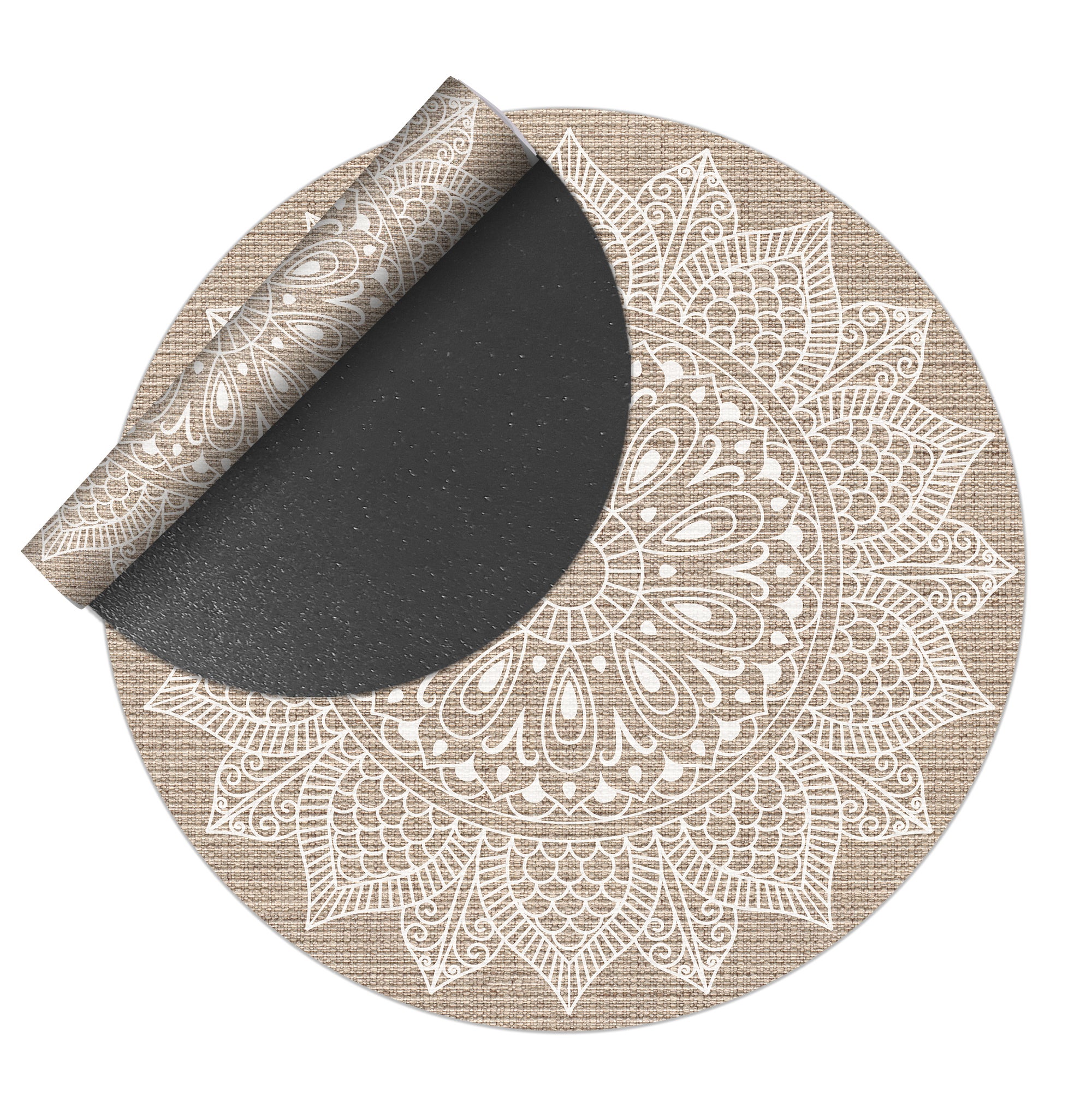 Tapis PVC intérieur/extérieur Mandala Shaila [Diam] 100 cm - PVC ...