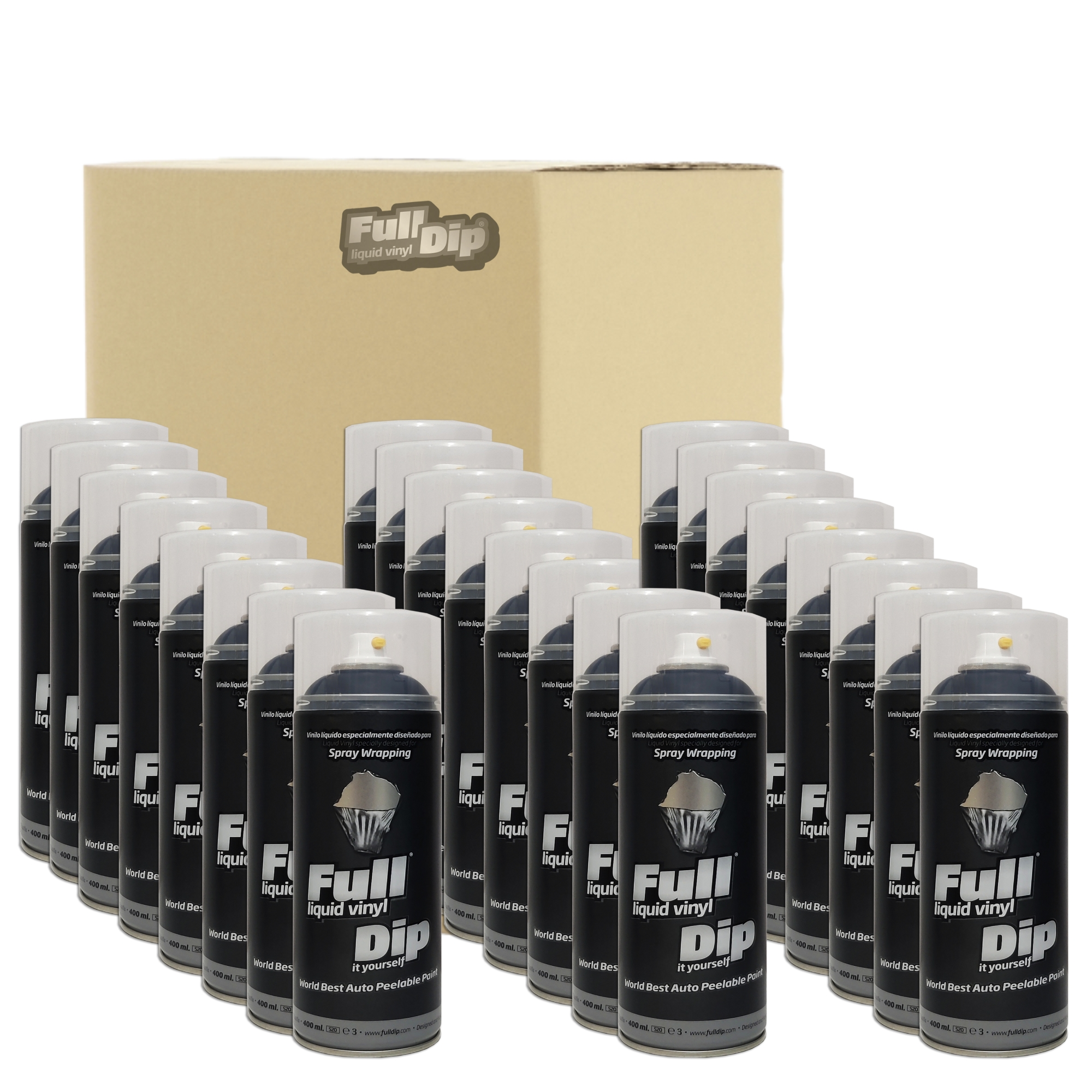 24 X Spray Vinyl Liquid Vinyl Full Dip Black 400 Ml | Leroy Merlin