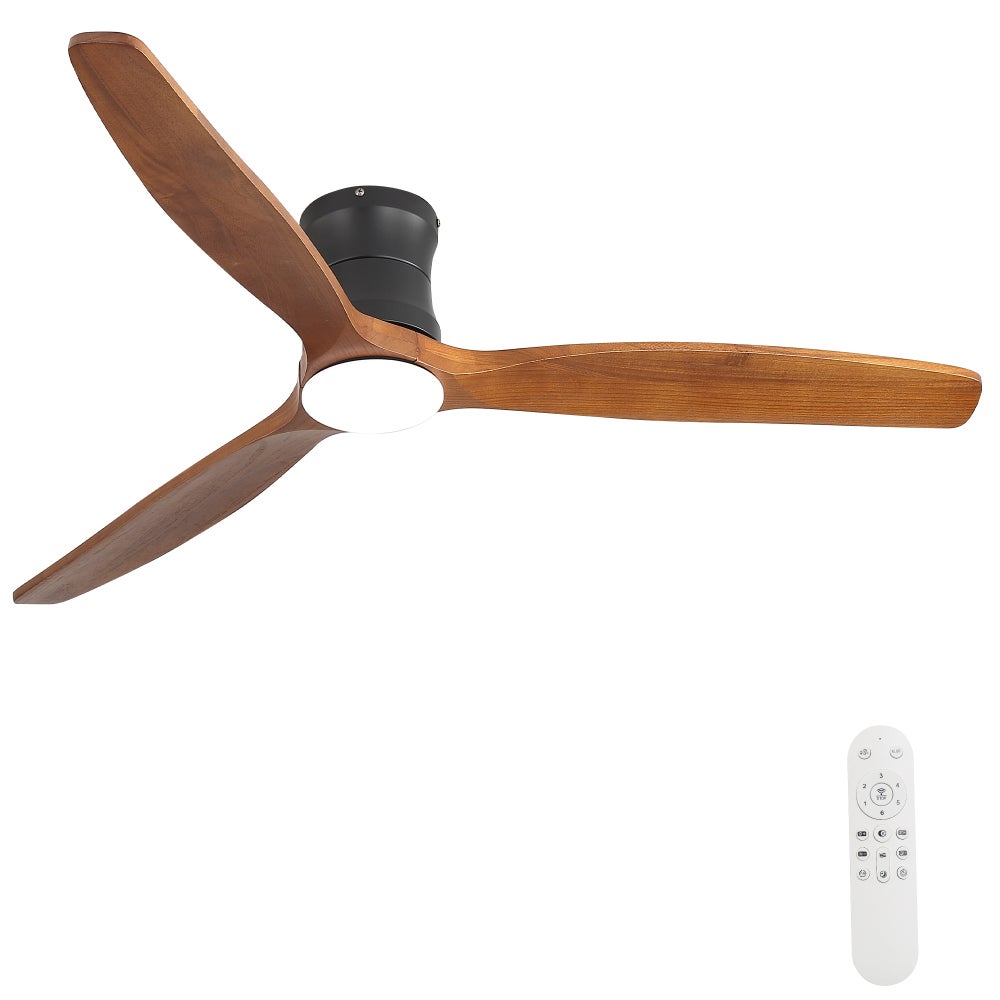 Ventilateur plafond 132 cm design plat, moteur DC, télécommande, 3 ...