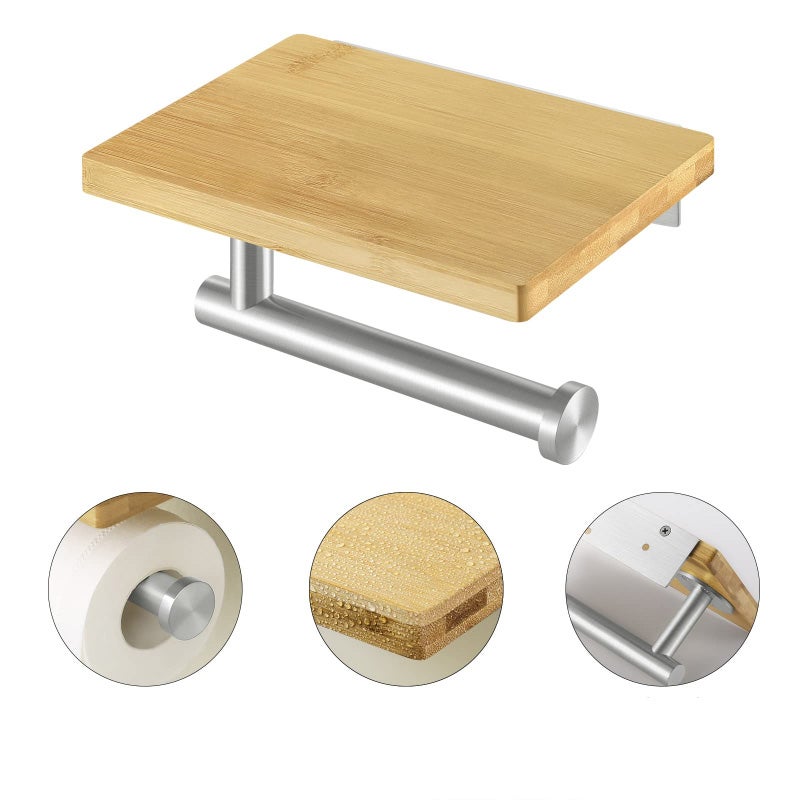 Toallero de pared para baño, portarrollos, 18 x 13 cm, plateado | Leroy ...