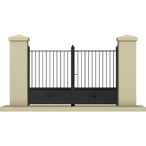 Portail battant manuel aluminium H 180 x L 405 cm anthracite avec gonds ...