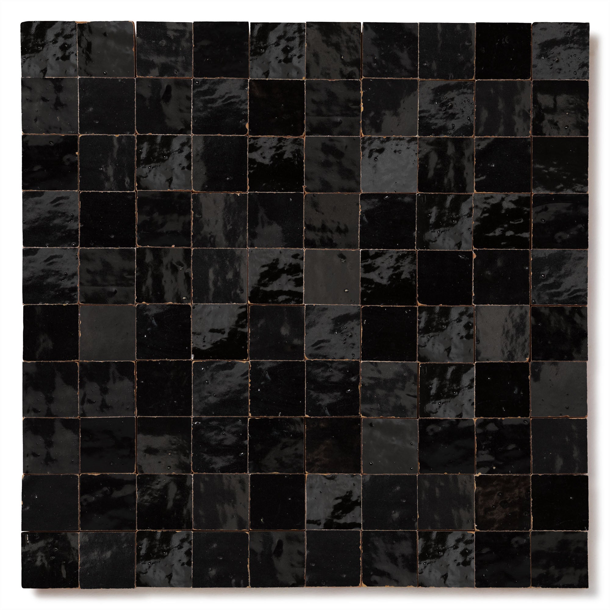 Zellige Marocain Artisanal Véritable - Noir Intense 3x3 cm - Carrelage ...