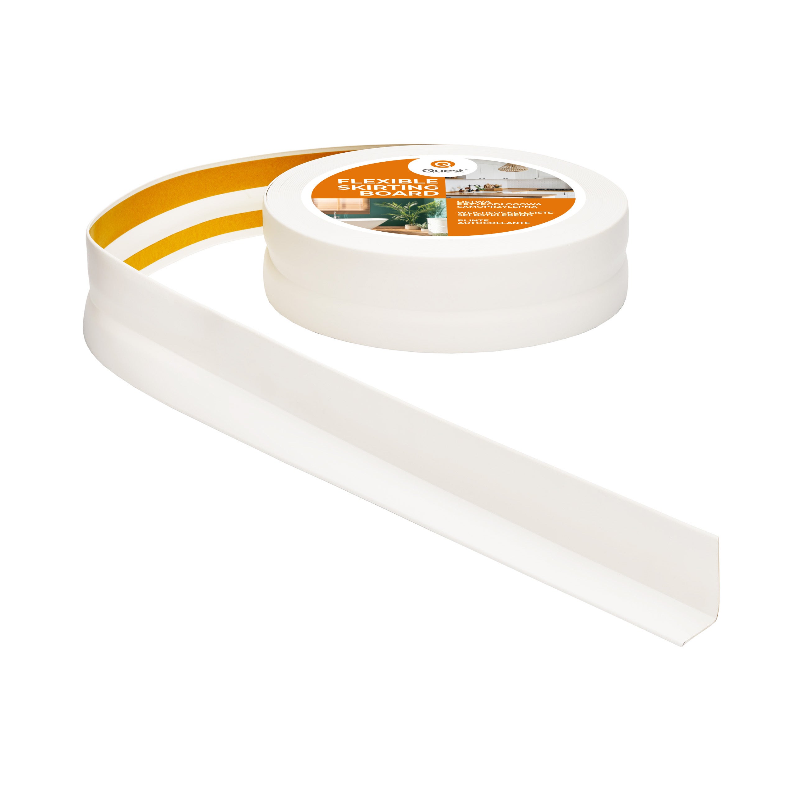 Plinthe PVC souple adhésive 32x23 mm - flexible, mur et sol, 20m, blanc ...