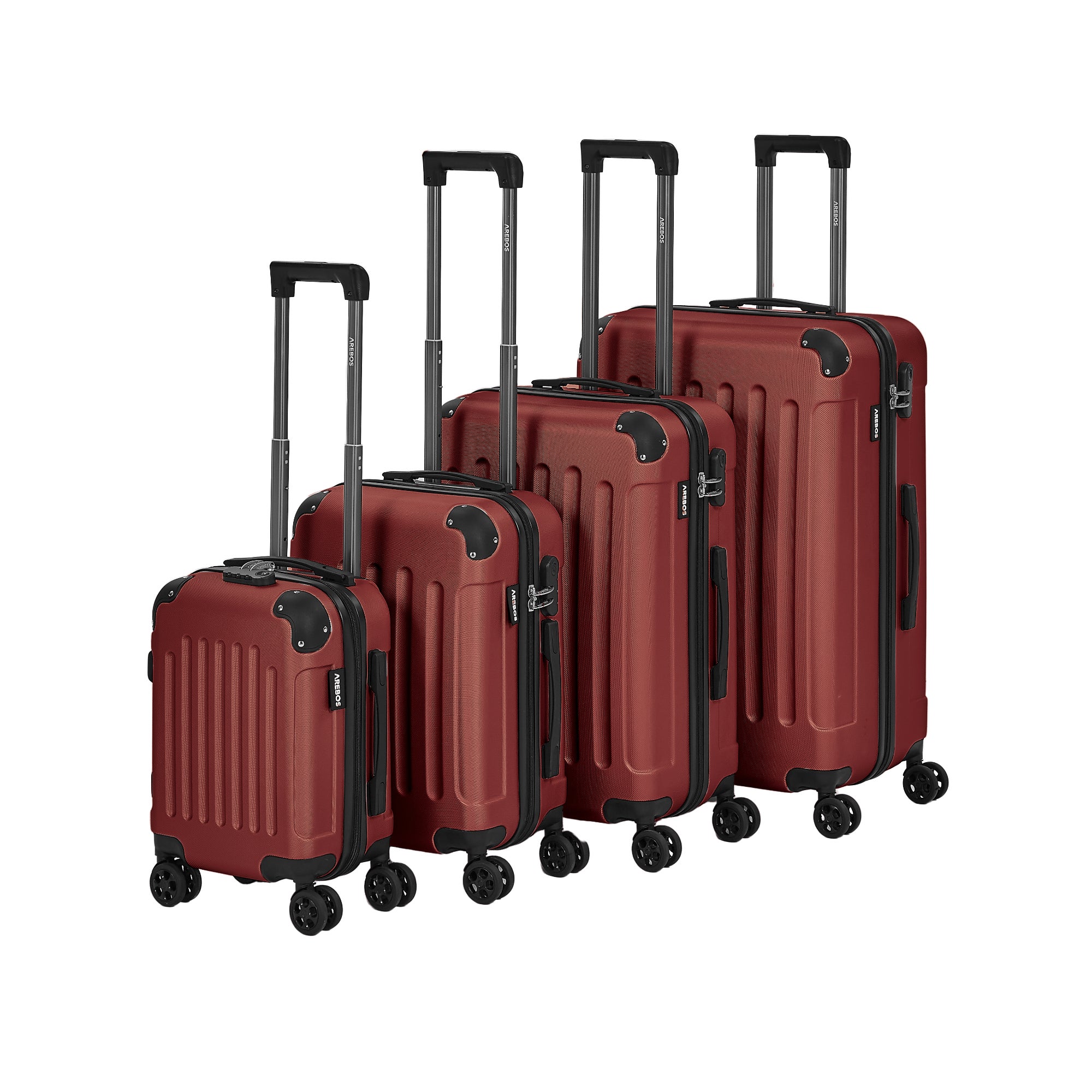 AREBOS Valise de Voyage, Set de 4 valises I Coque Rigide ABS Serrure à ...
