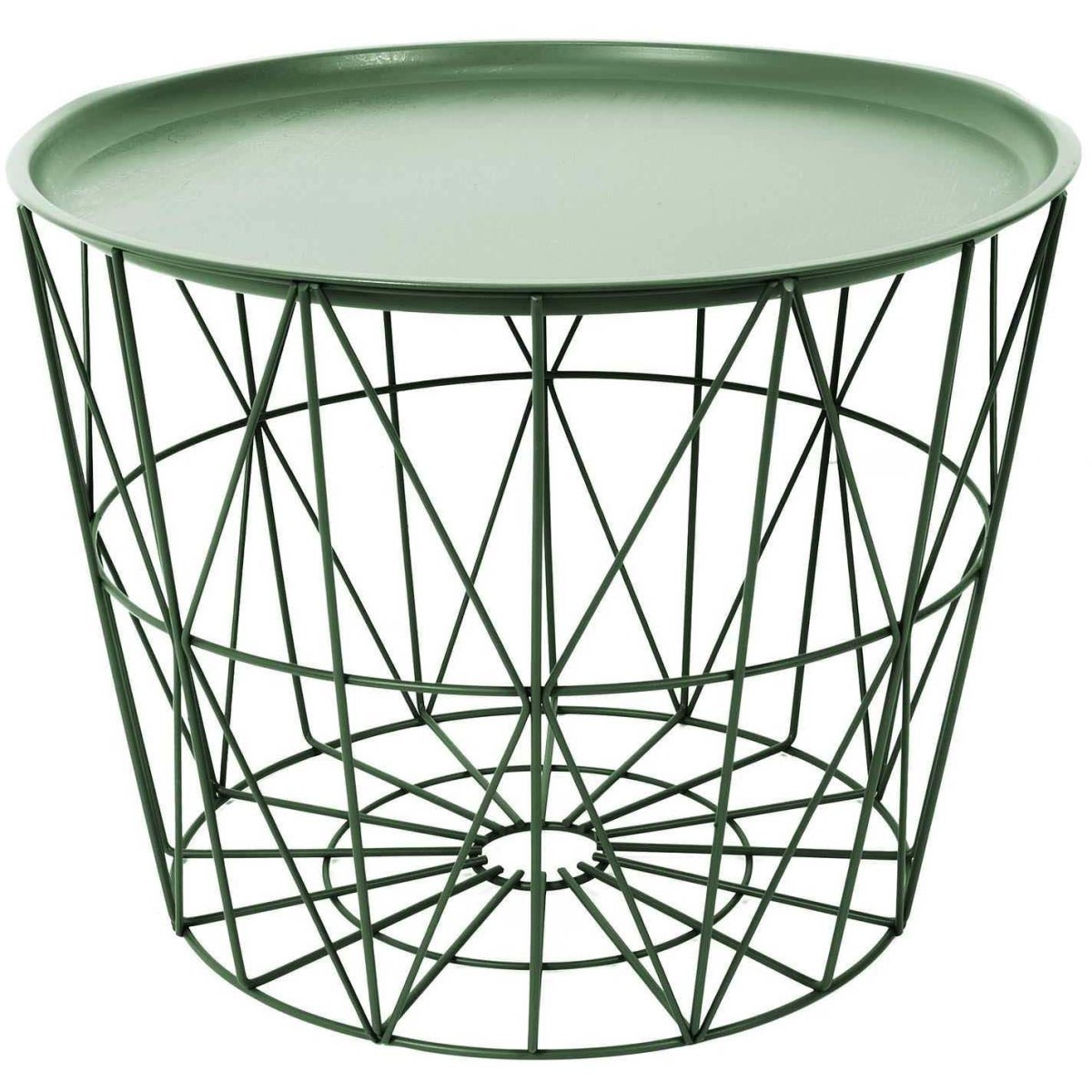 Table filaire en métal ronde 50 cm vert The Home Deco Factory | Leroy ...