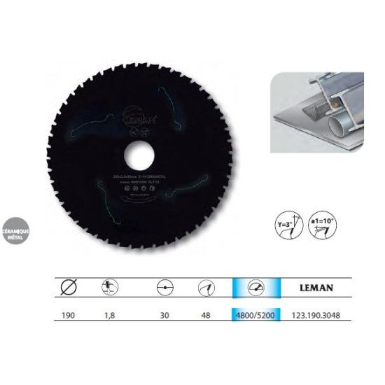 Lame cera-metal 190x30x48z métaux - 123.190.3048 | Leroy Merlin