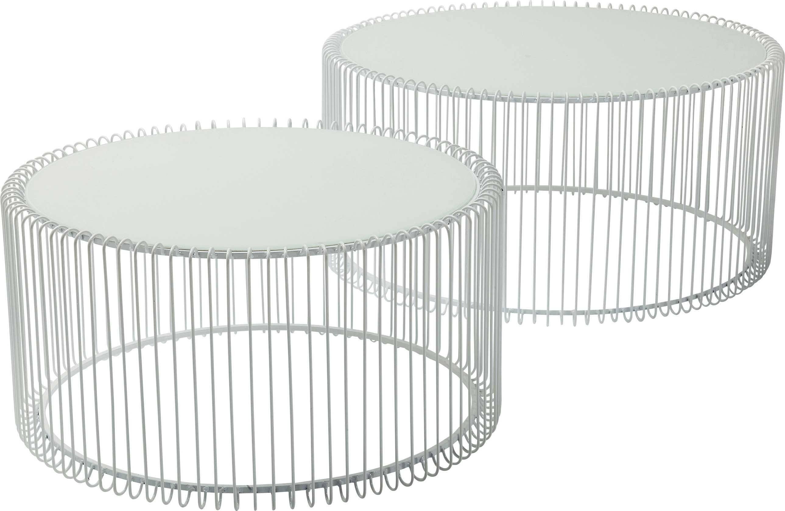 Tables basses rondes Wire set de 2 blanches Kare Design | Leroy Merlin