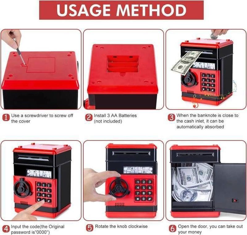 Hucha electrónica automática para niños/as con contraseña - Juguete de ...
