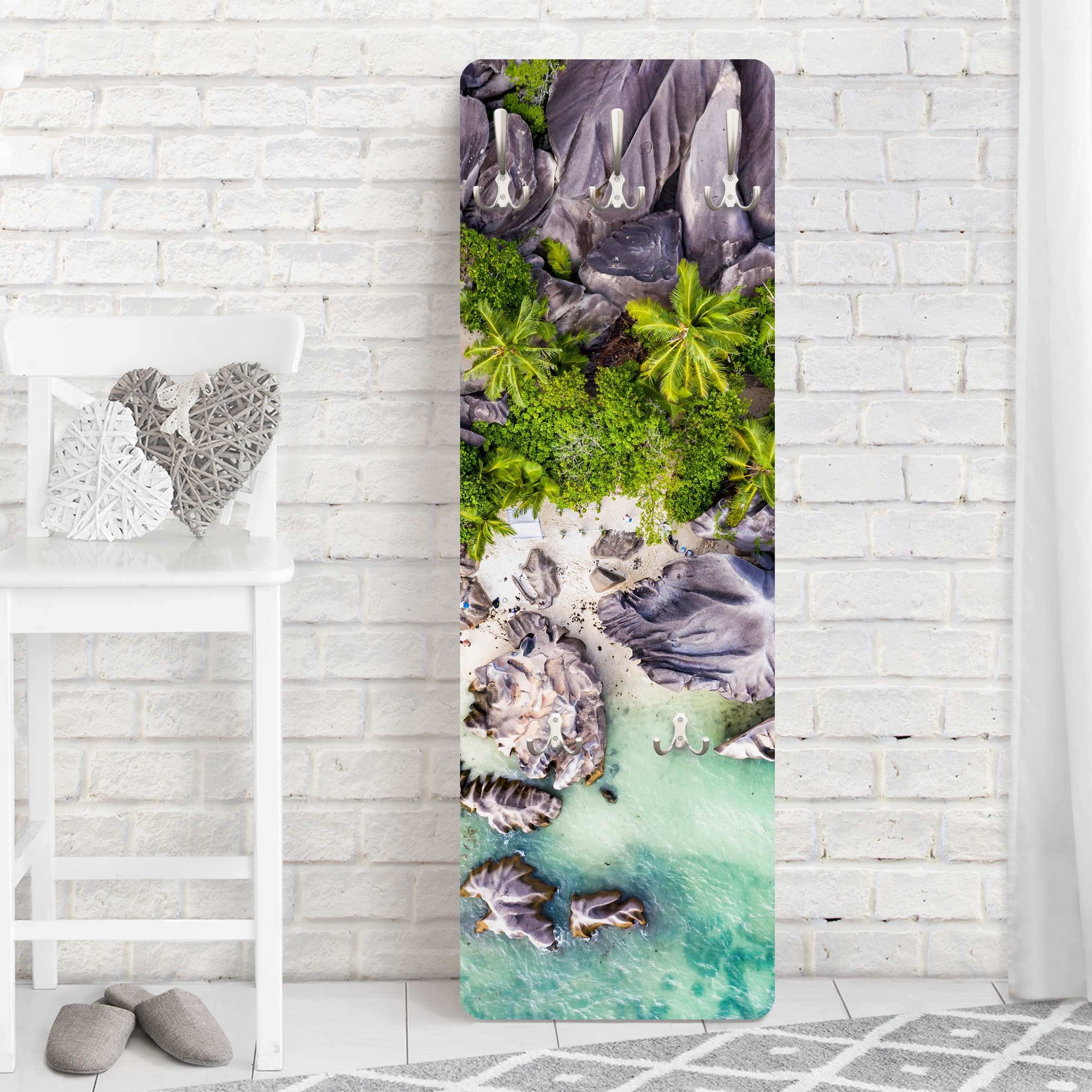 Porte manteau mural motif patère murale bois portemanteau moderne bleu ...