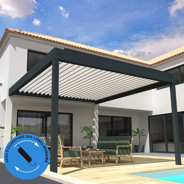 Pergola aluminium 5x3m prix au meilleur prix | Leroy Merlin