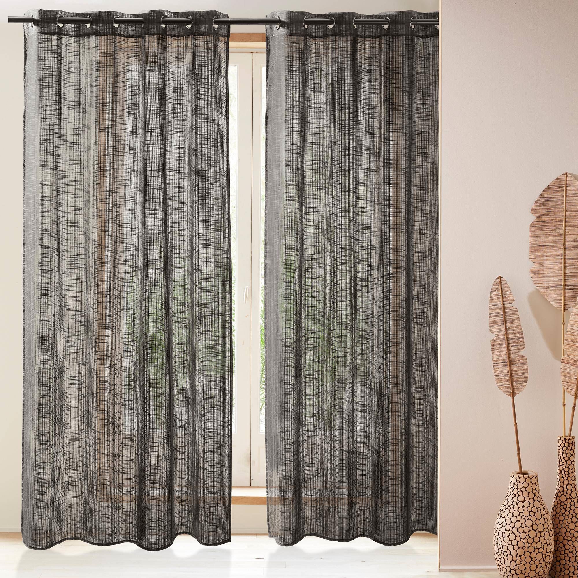 Voilage RABANE 140x240 noir en polyester | Leroy Merlin