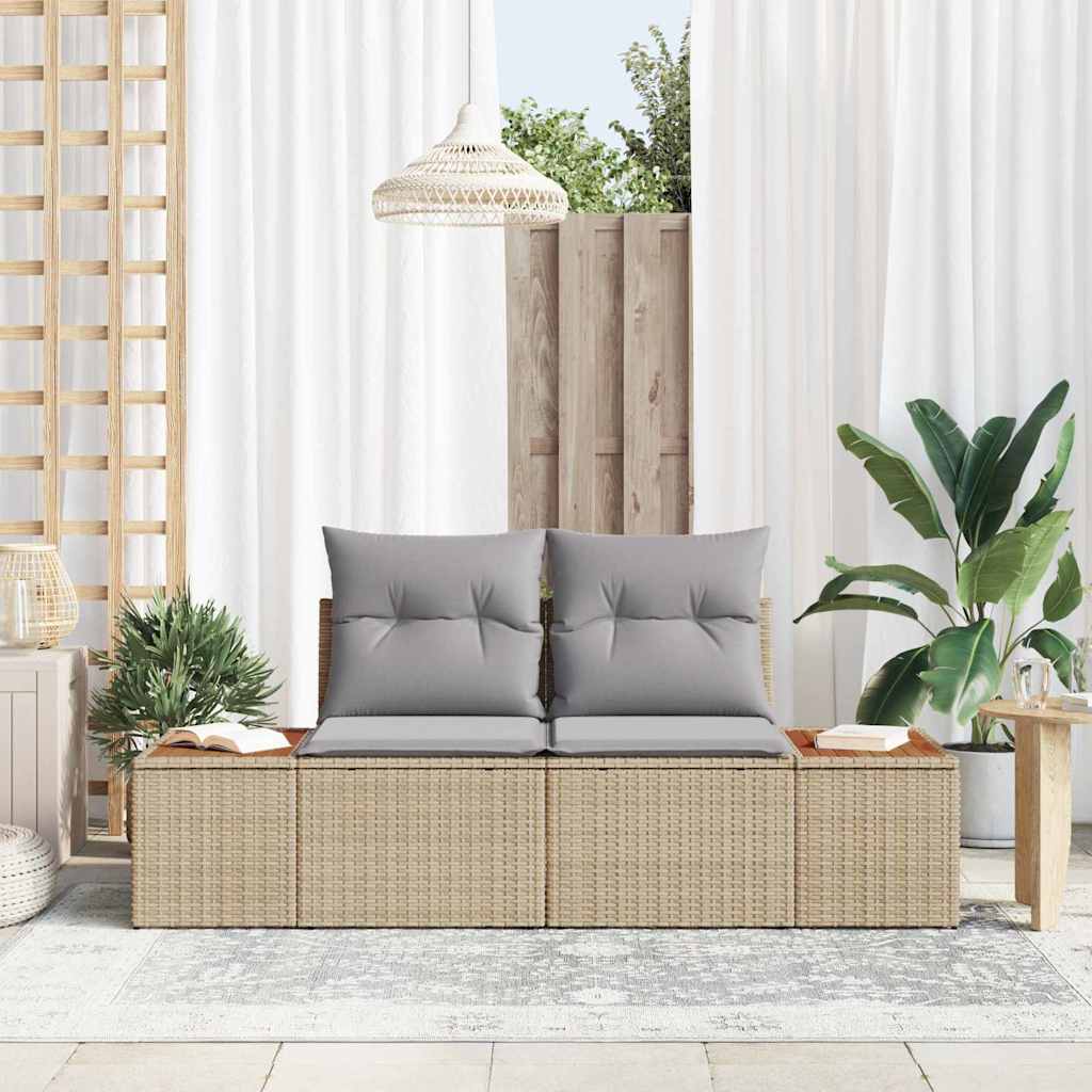 Sofá de jardín Beige 184 x 62 x 85cm ratán sintético | Leroy Merlin