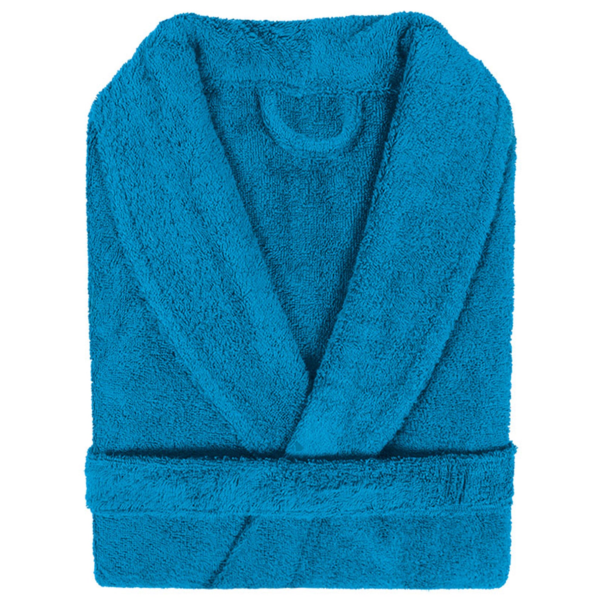 Peignoir col châle adulte PURE coton S bleu turquoise | Leroy Merlin
