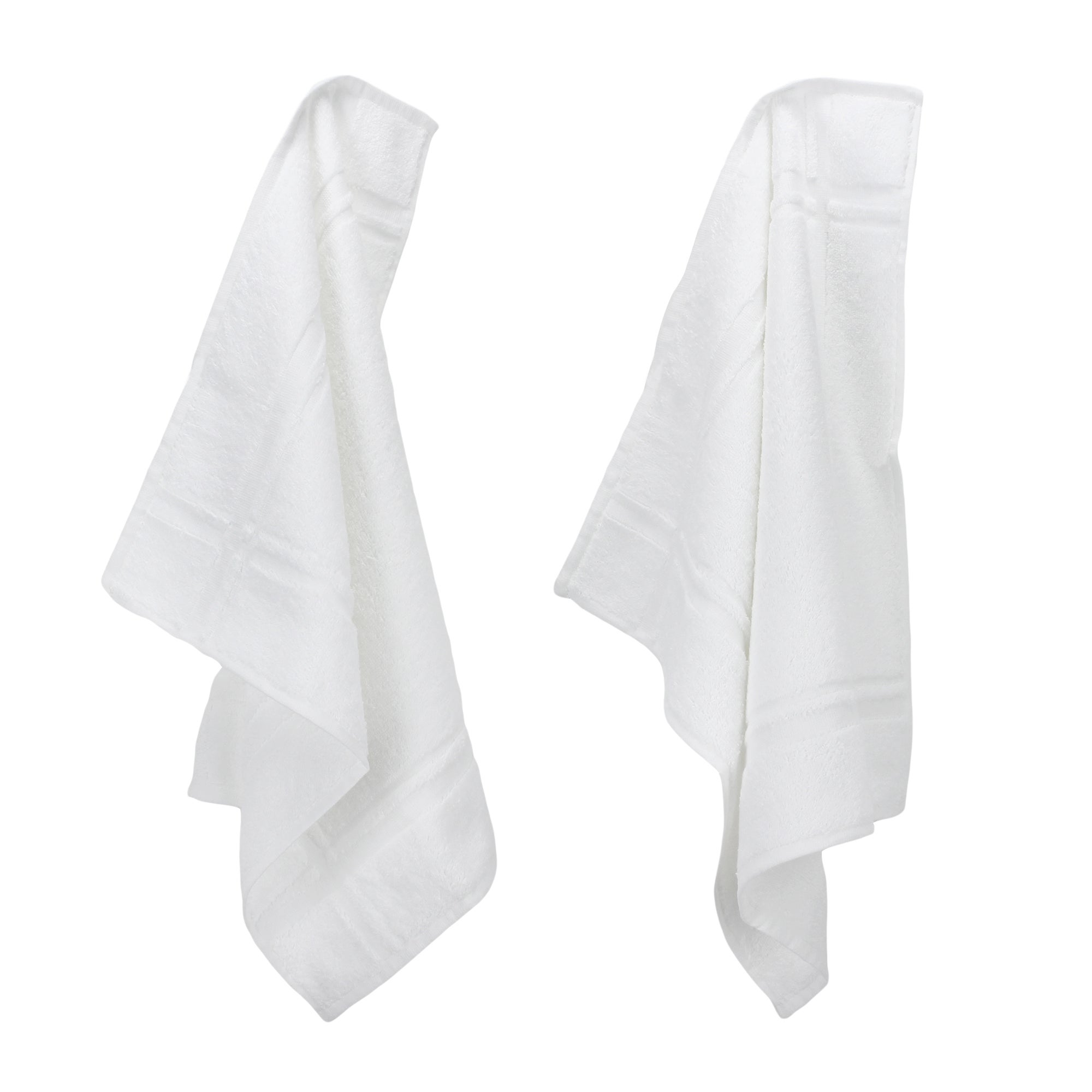 Lot de 2 torchons de cuisine 50x50 cm éponge PURE KITCHEN TERRY Blanc ...