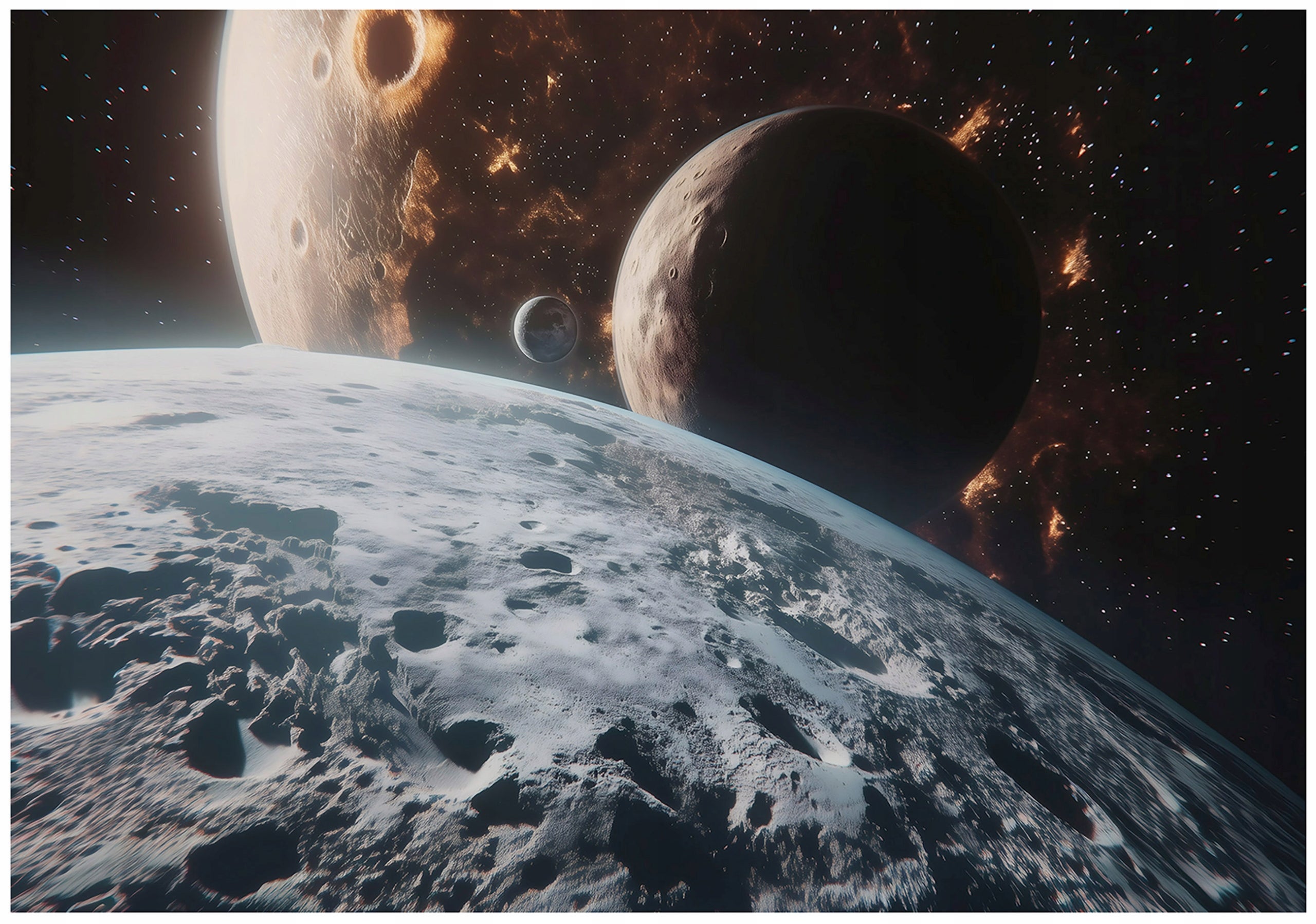 Papel pintado panorámico infantil no tejido, Cosmos marrón - 416x254 cm ...