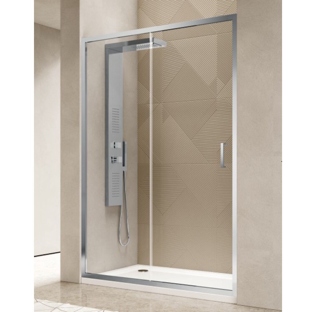 Cabine de douche Paroi de douche de 135 cm avec une vitre fixe et une ...
