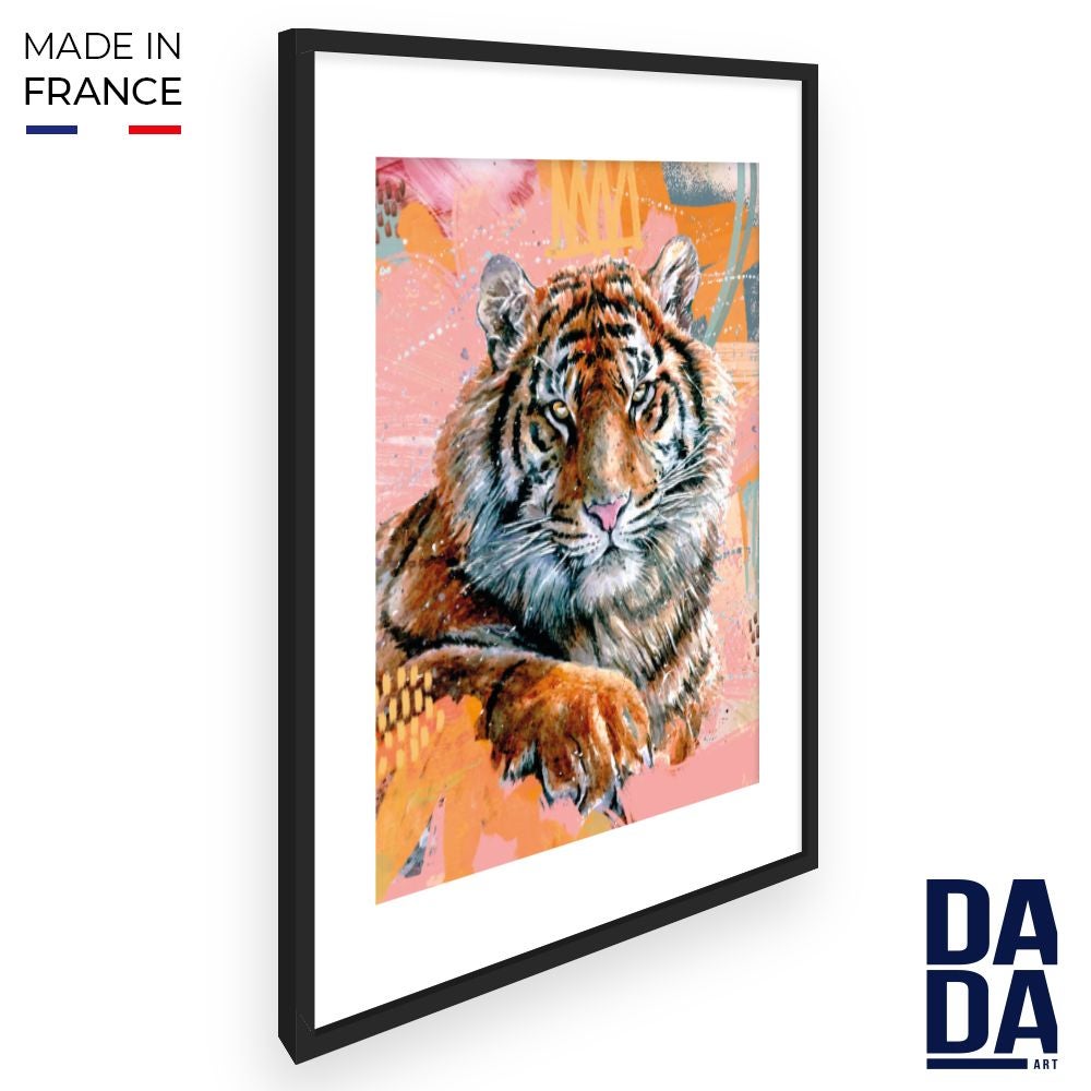 Image encadrée avec cadre NOIR / 40x50cm / Tigre majestueux / Créé et ...