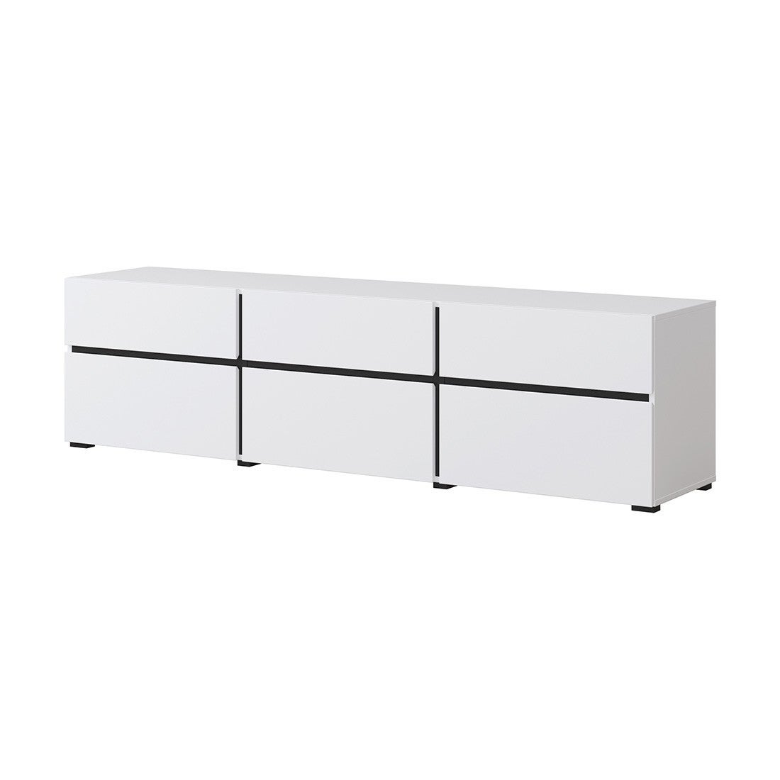 Mueble de TV 180cm color blanco y negro colección HAVANA. Mueble de ...