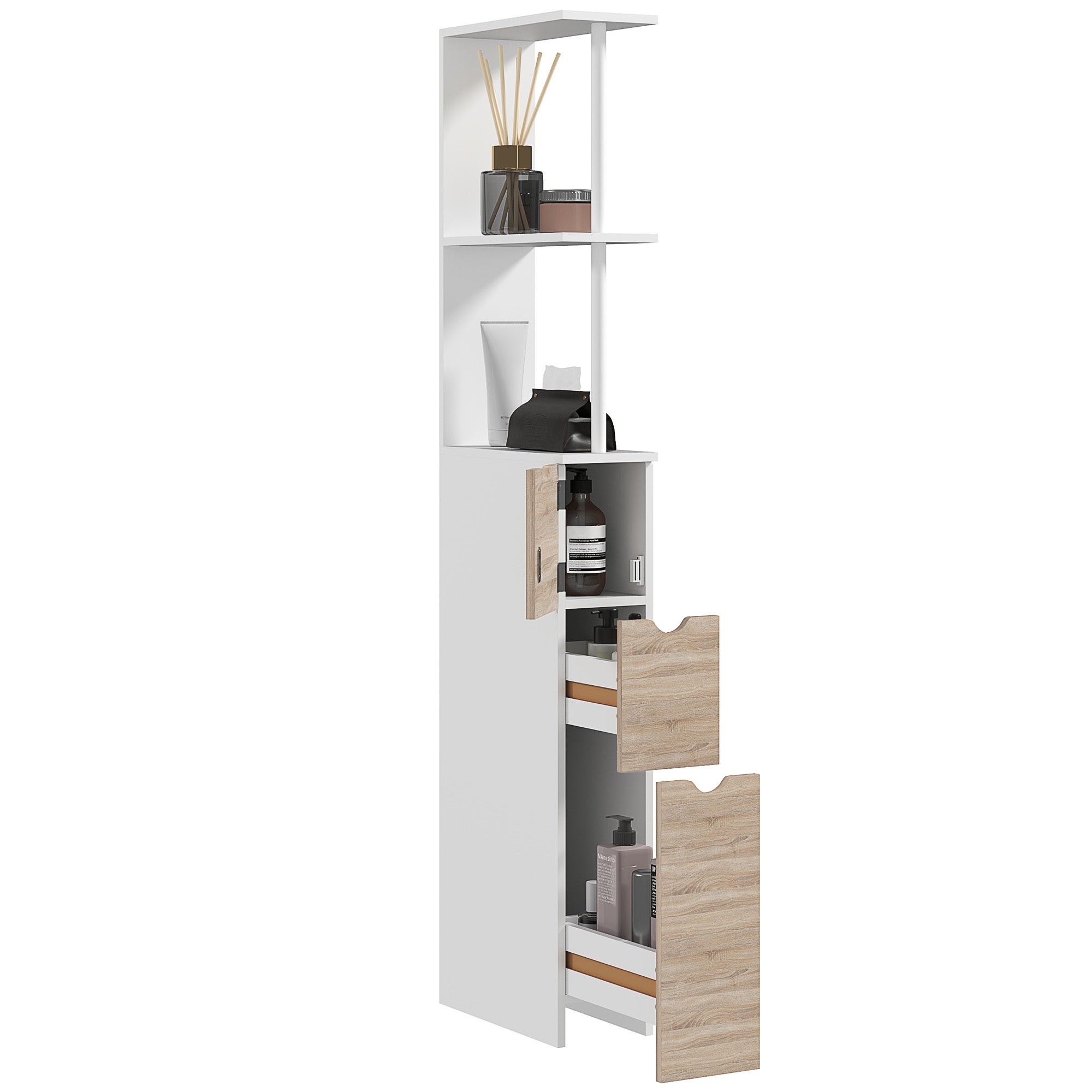 Meuble de salle de bain colonne, armoire de salle de bain avec tiroirs ...
