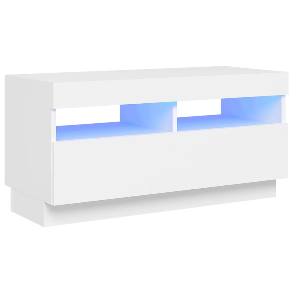 Mueble de TV con iluminación LED blanca 80x35x40 cm - COMFORTXL | Leroy ...