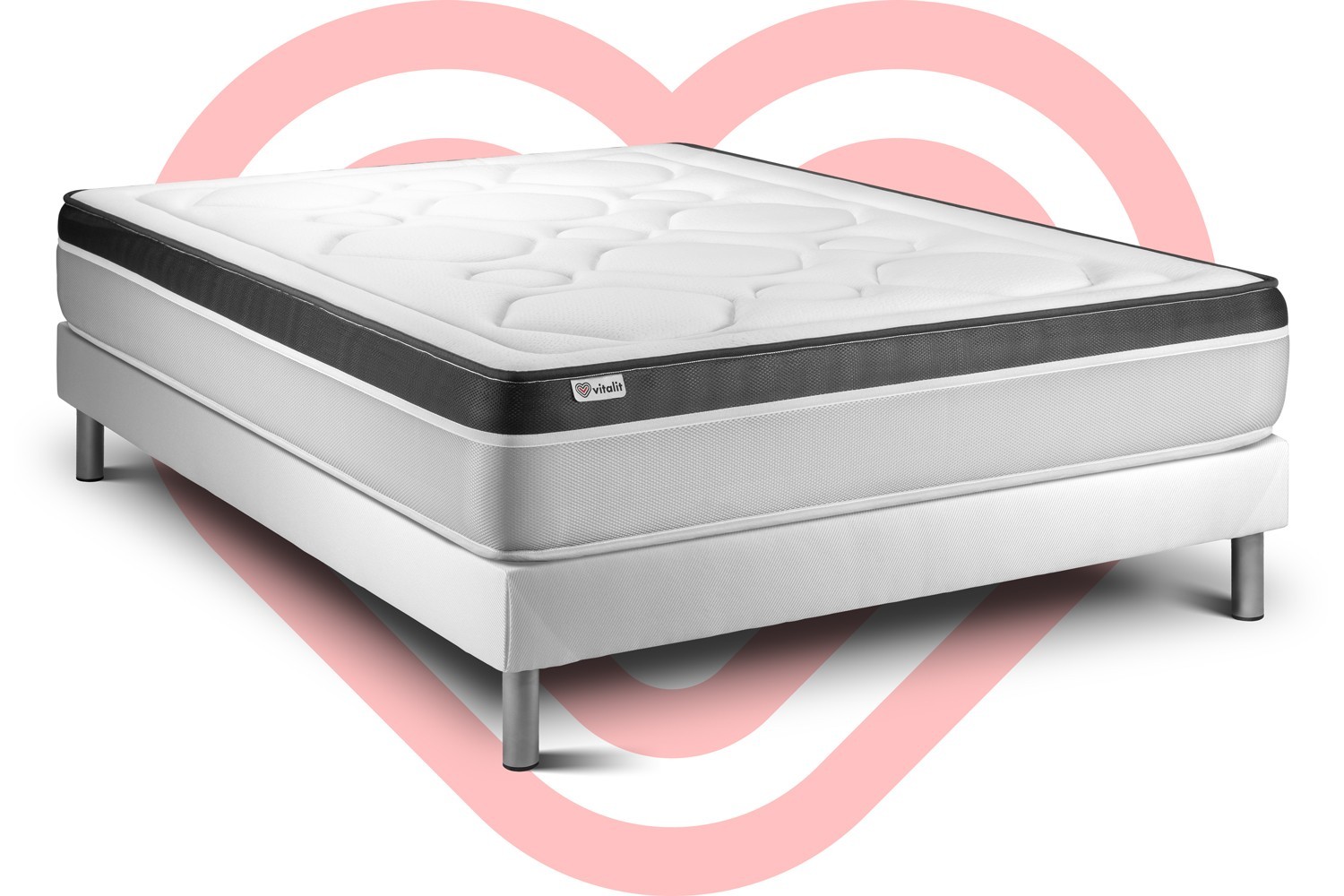 Ensemble matelas 180 x 200 cm VITAL ERGO - Mousse polyuréthane à mémoire de forme - Ep : 26 cm ...