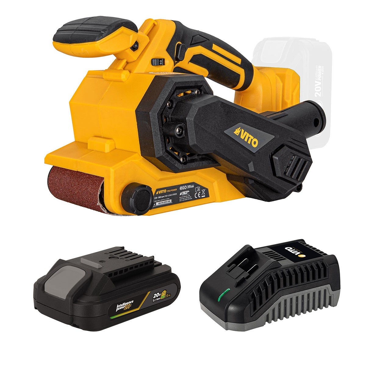 Lijadora de banda 20V 6 velocidades variables Batería Litio 2Ah Lijado ...
