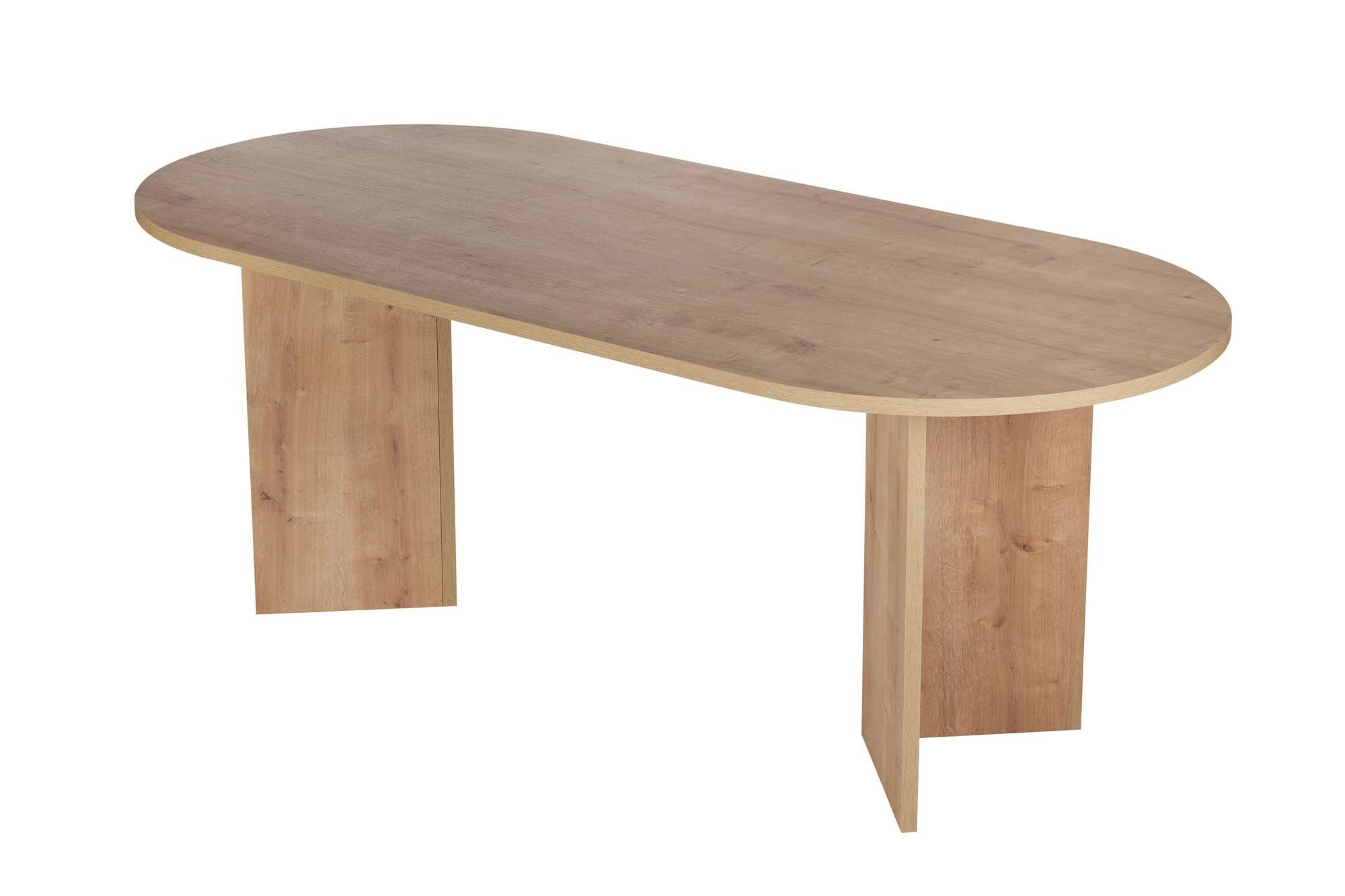 Mesa de comedor de madera "Sabella" 200 x 90 x 75 cm - Roble zafiro ...
