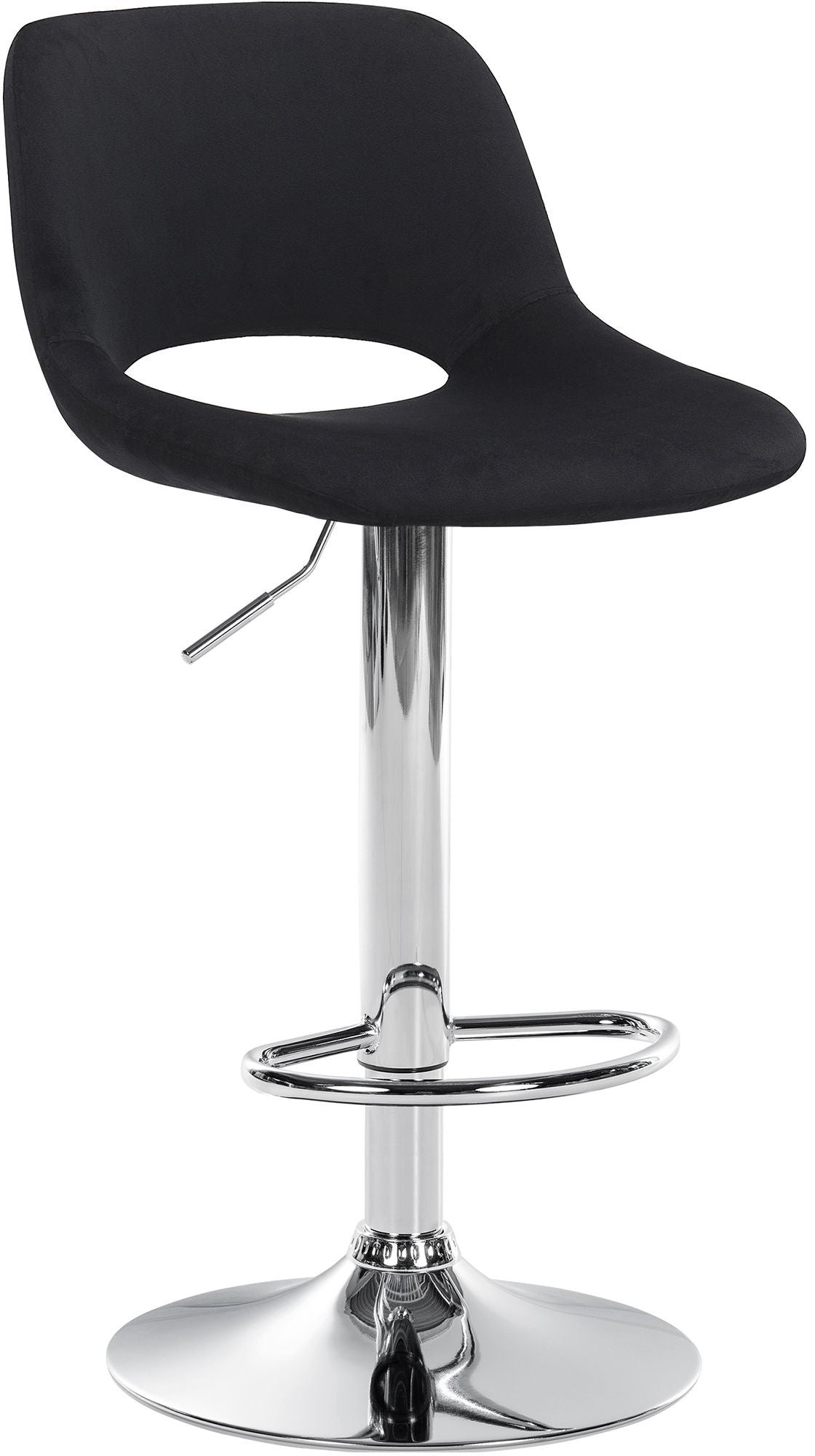 Tabouret de bar chaise haute x1 avec repose-pieds en velours noir ...