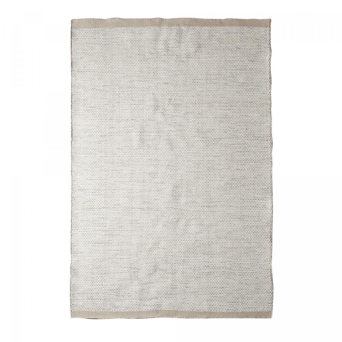Tapis salon 200x300 fait à la main en PVC gris et blanc rectangle motif ...