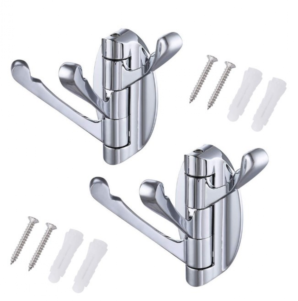Juego de 2 percheros de pared giratorios de acero inoxidable con 3 ...