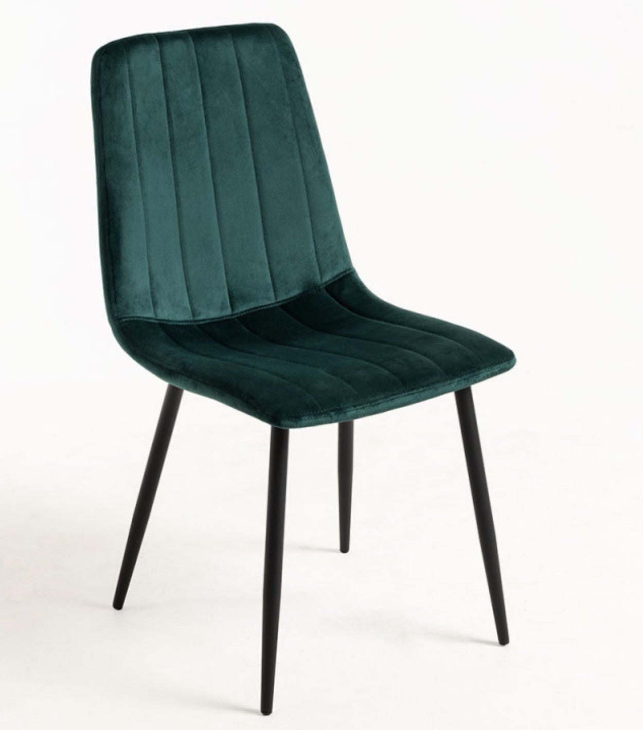 Chaise velours vert et pieds métal noir Londa - Lot de 2 | Leroy Merlin