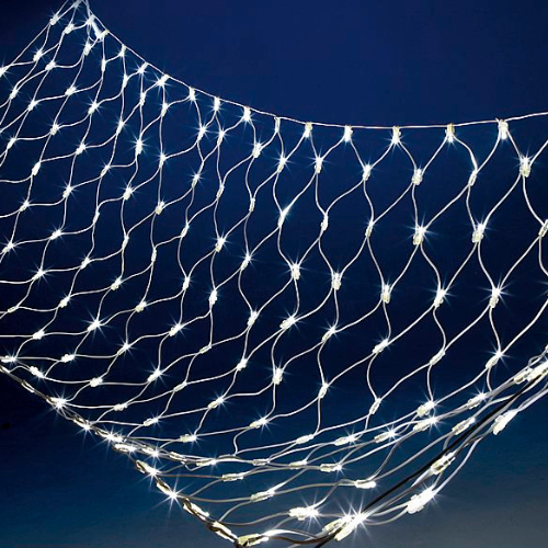 Red de luces LED, 2 x 2 m, 400 LED frío, cable verde, IP65, 230V ...