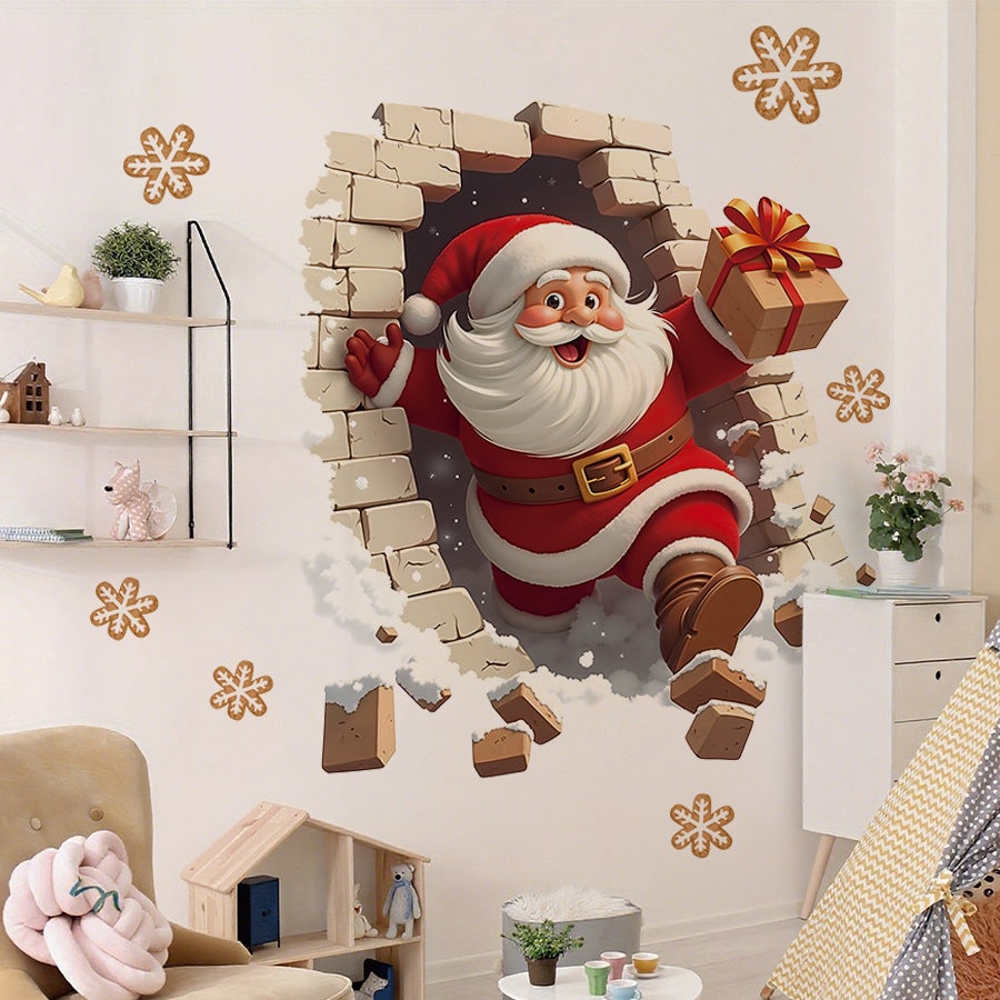 Stickers muraux 3D Père Noël, jolis stickers muraux de Noël ...