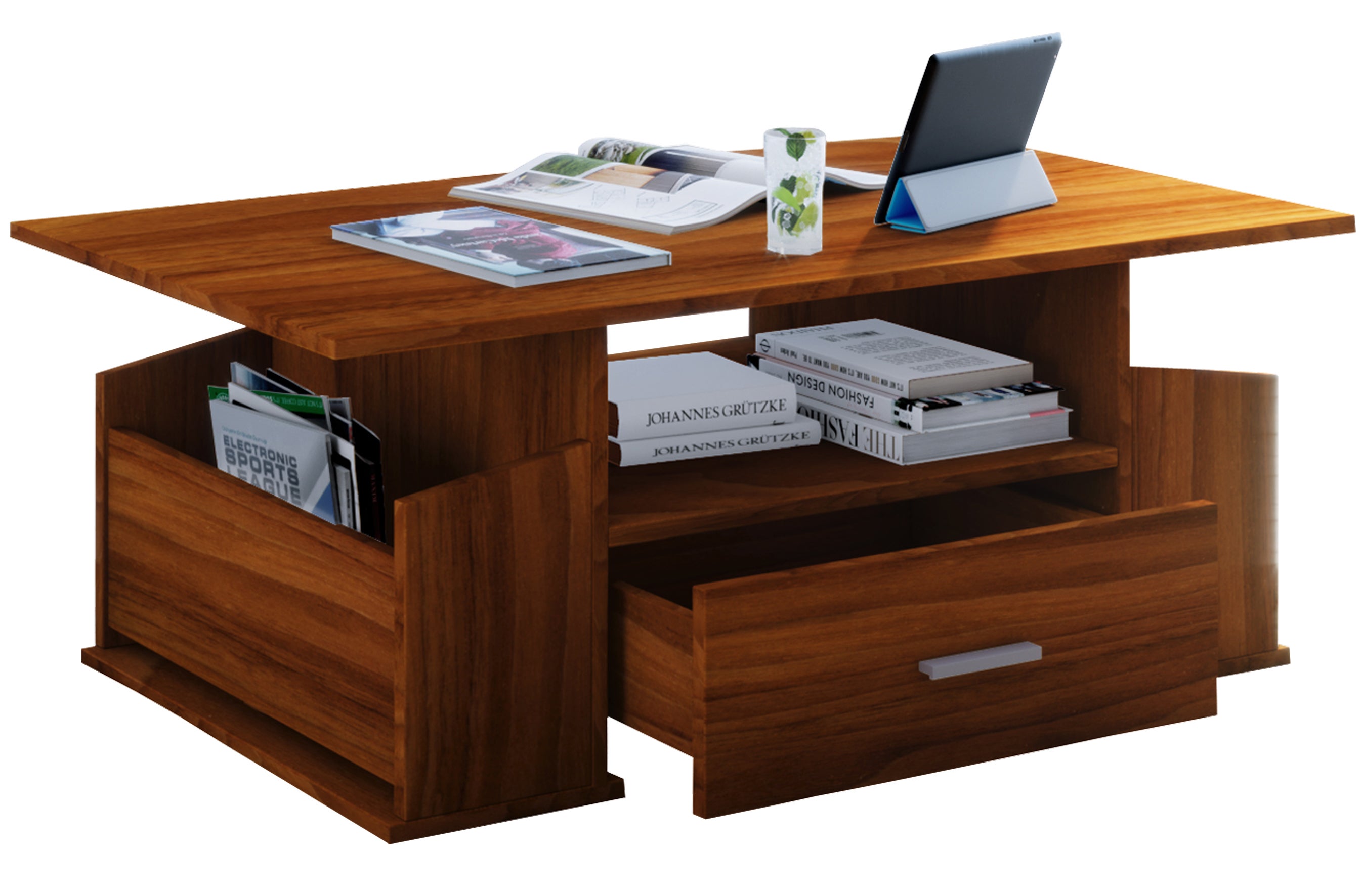 VCM Table basse Junata Noyer nucléaire H. 44 x B. 110 x T. 52 cm ...