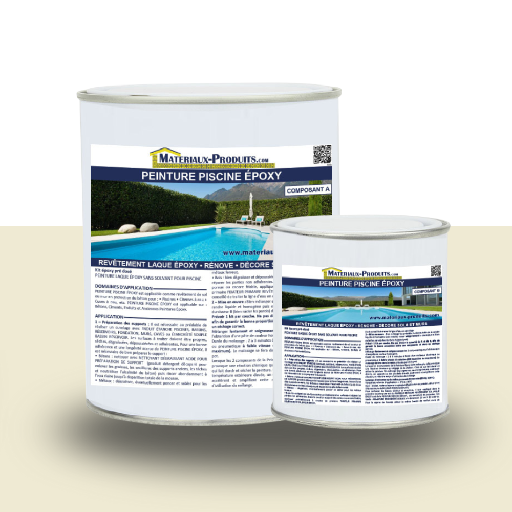 Peinture Piscine époxy Kit de 10 Kg Blanc Perlé RAL 1013 - PEINT35 ...