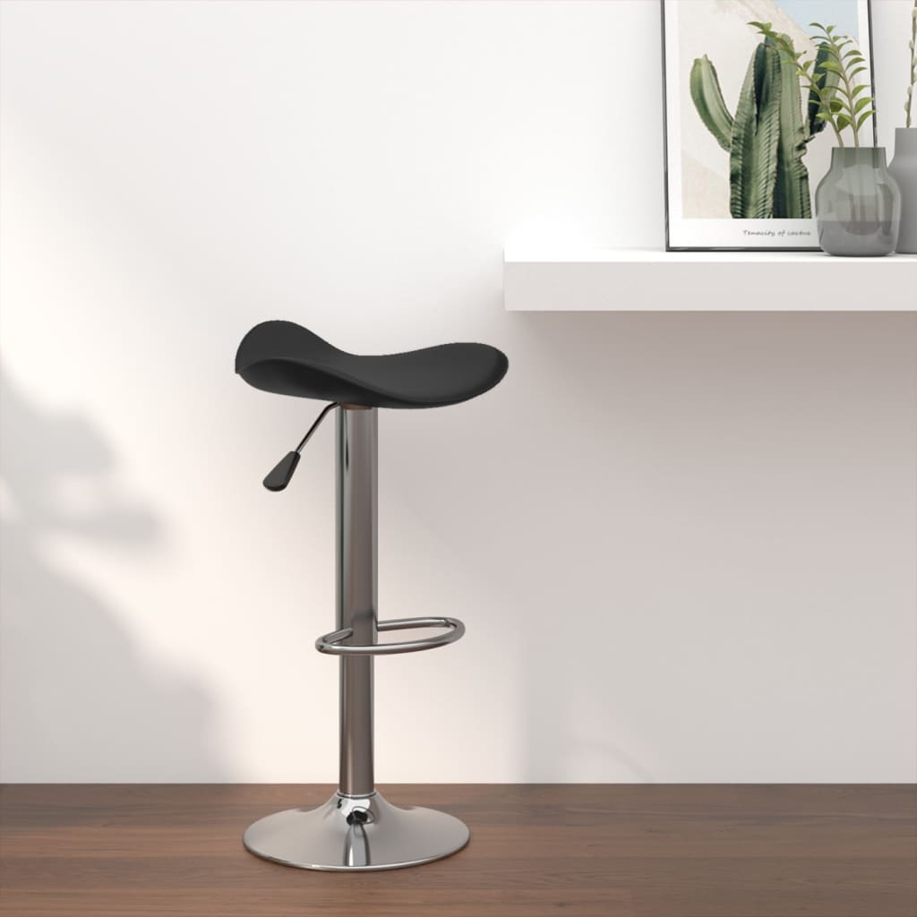VidaXL Tabouret de bar Noir Acier chromé et cuir artificiel | Leroy Merlin