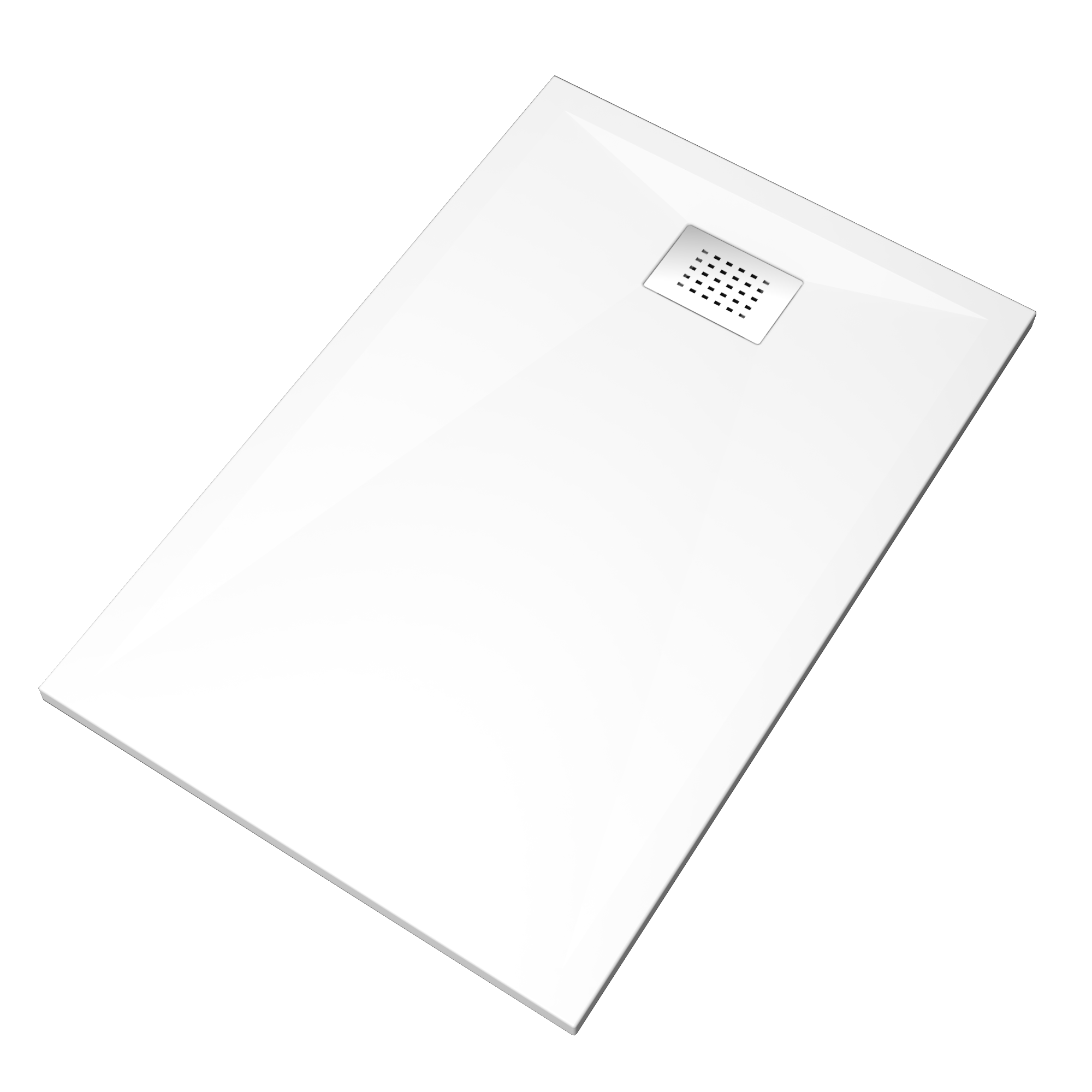 Receveur de douche 120x80x4 blanc antidérapant PN24 avec grille en inox ...