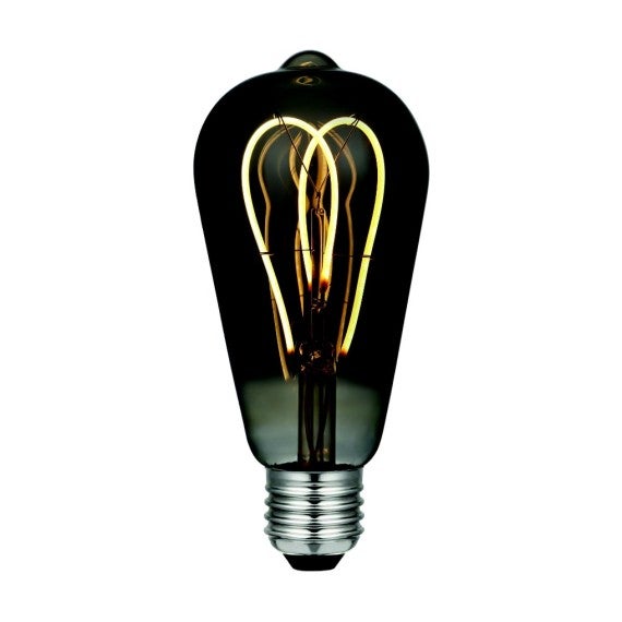 Ampoule Edison ST64 LED Fumé, Filament en Courbe – Éclairage Décoratif ...