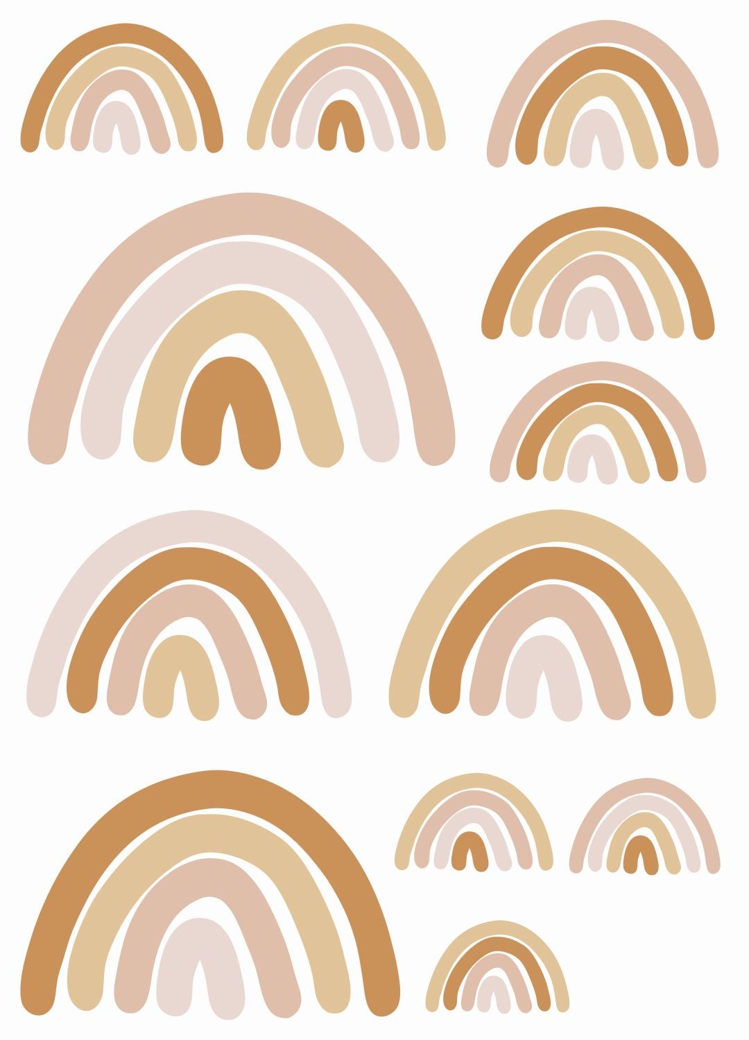 Sticker Décoratif arcs en ciel rose terracotta - 47,5 cm x 66 cm ...