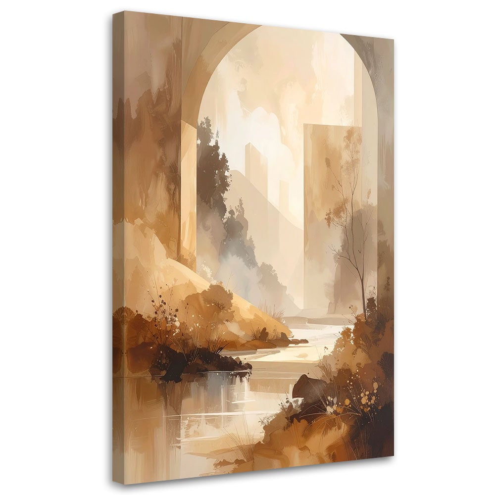 Image sur Toile, Paysage pastel de rivière Paysage rustique Nature ...