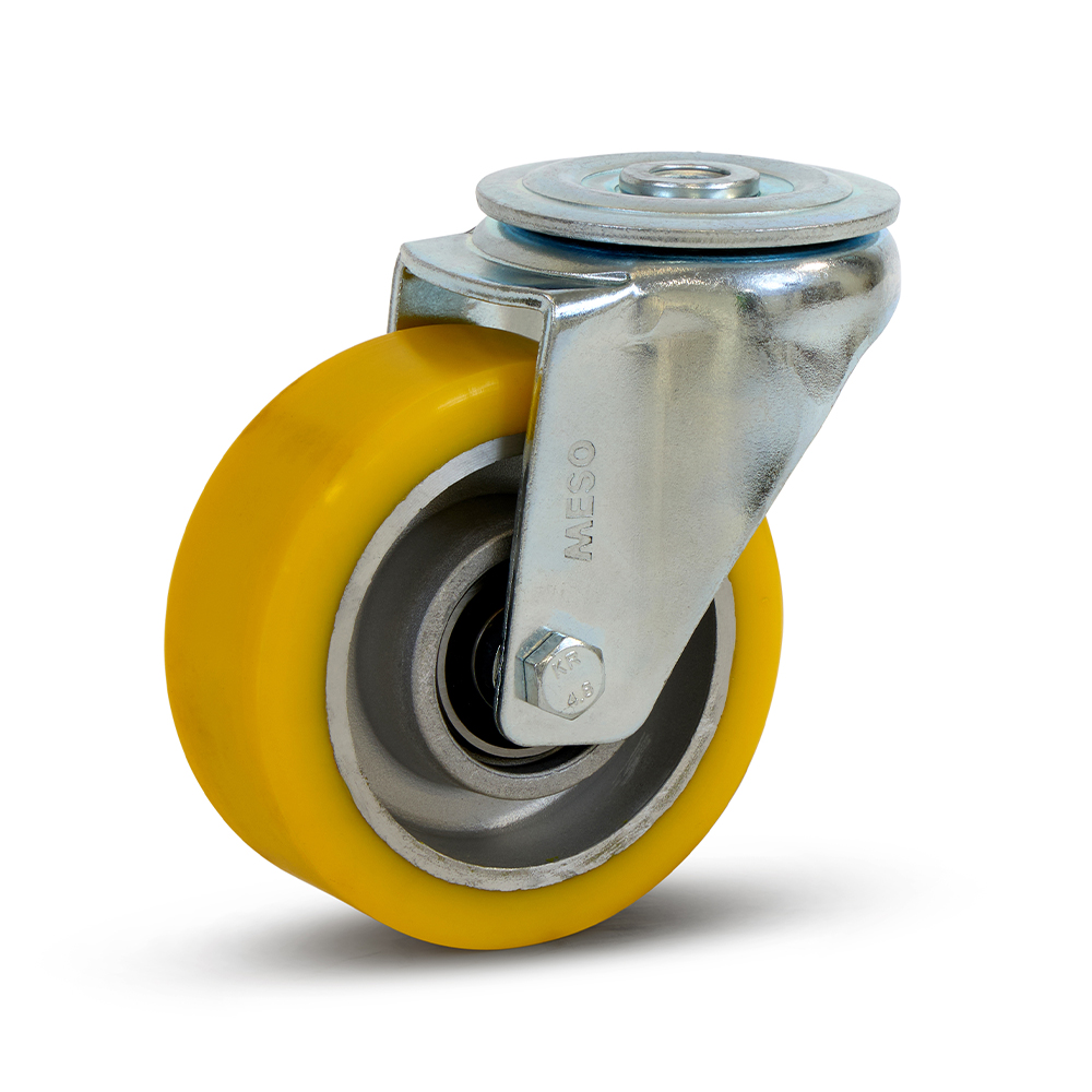 Roue pivotante lourde - MESO - PU - Trou central - 100mm - 350kg ...