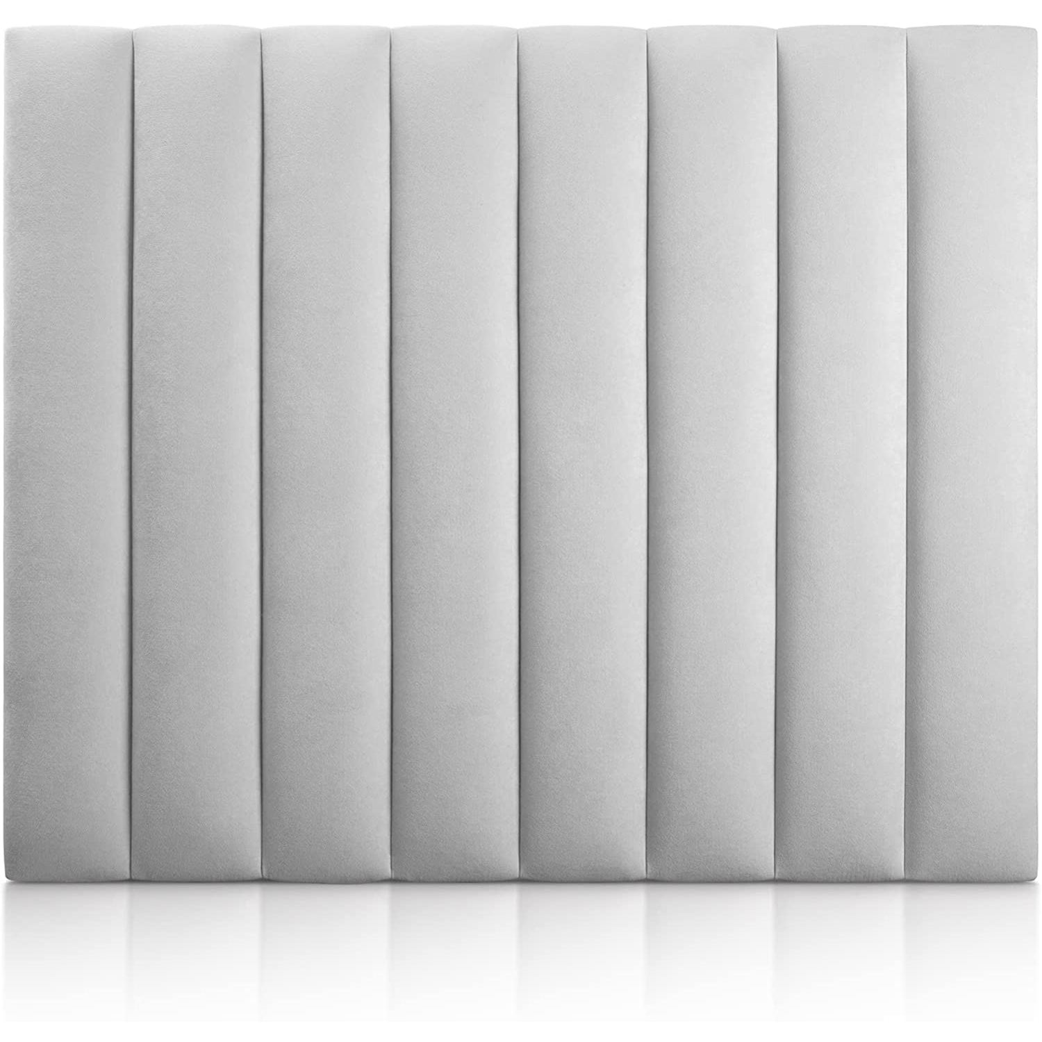 Cabecero tapizado nórdico líneas verticales tela antimanchas Gris para ...