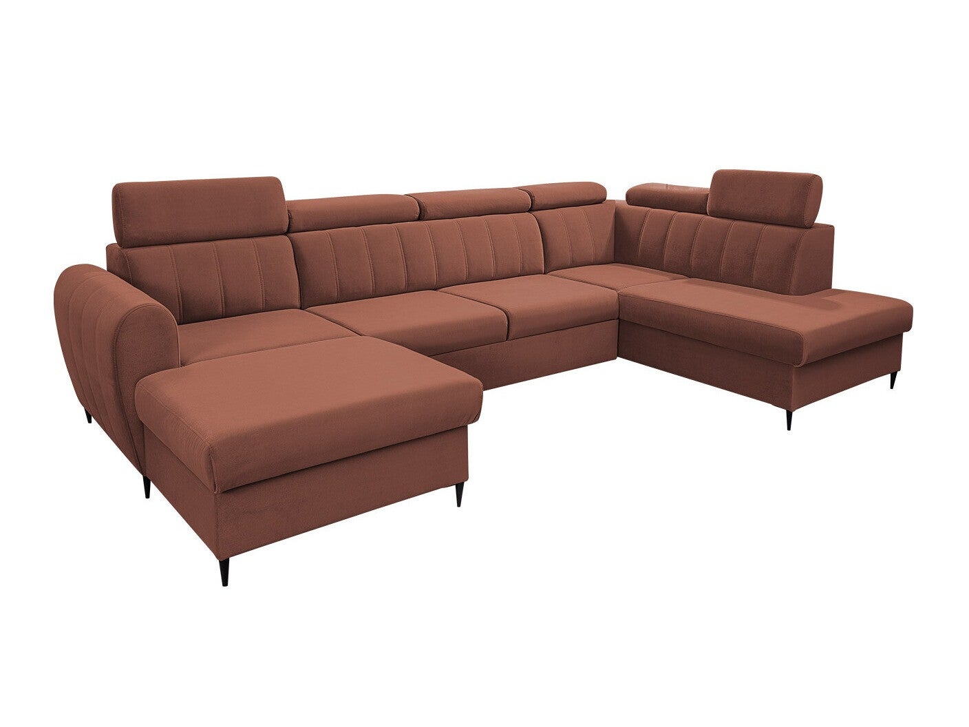 Divano angolare Temple 128, Rosso, Funzione di sonno, Scatola da letto ...