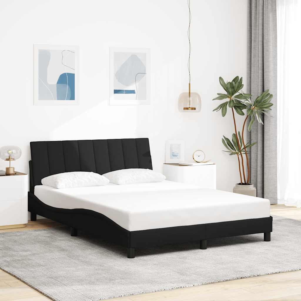Lit double | Lit adulte | Cadre de lit sans matelas noir 140x200 cm ...