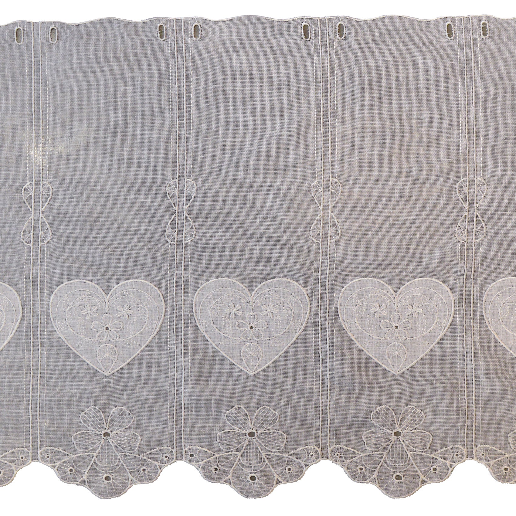 Brise bise brodé au style montagne rustique - Blanc - 58x160 cm ...