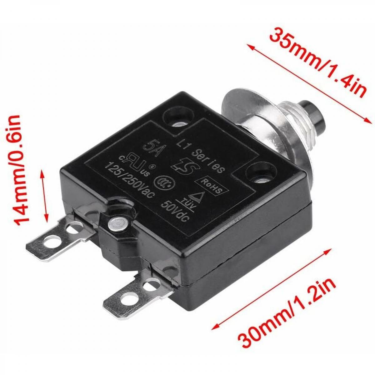 Disyuntor 18A Interruptor térmico de reinicio opcional, 125-250 V CA 50 ...