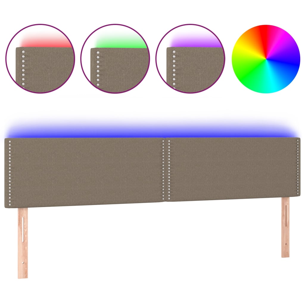 Tête de lit à LED pour Lit adulte，Décoration murale Taupe 180x5x78/88 ...