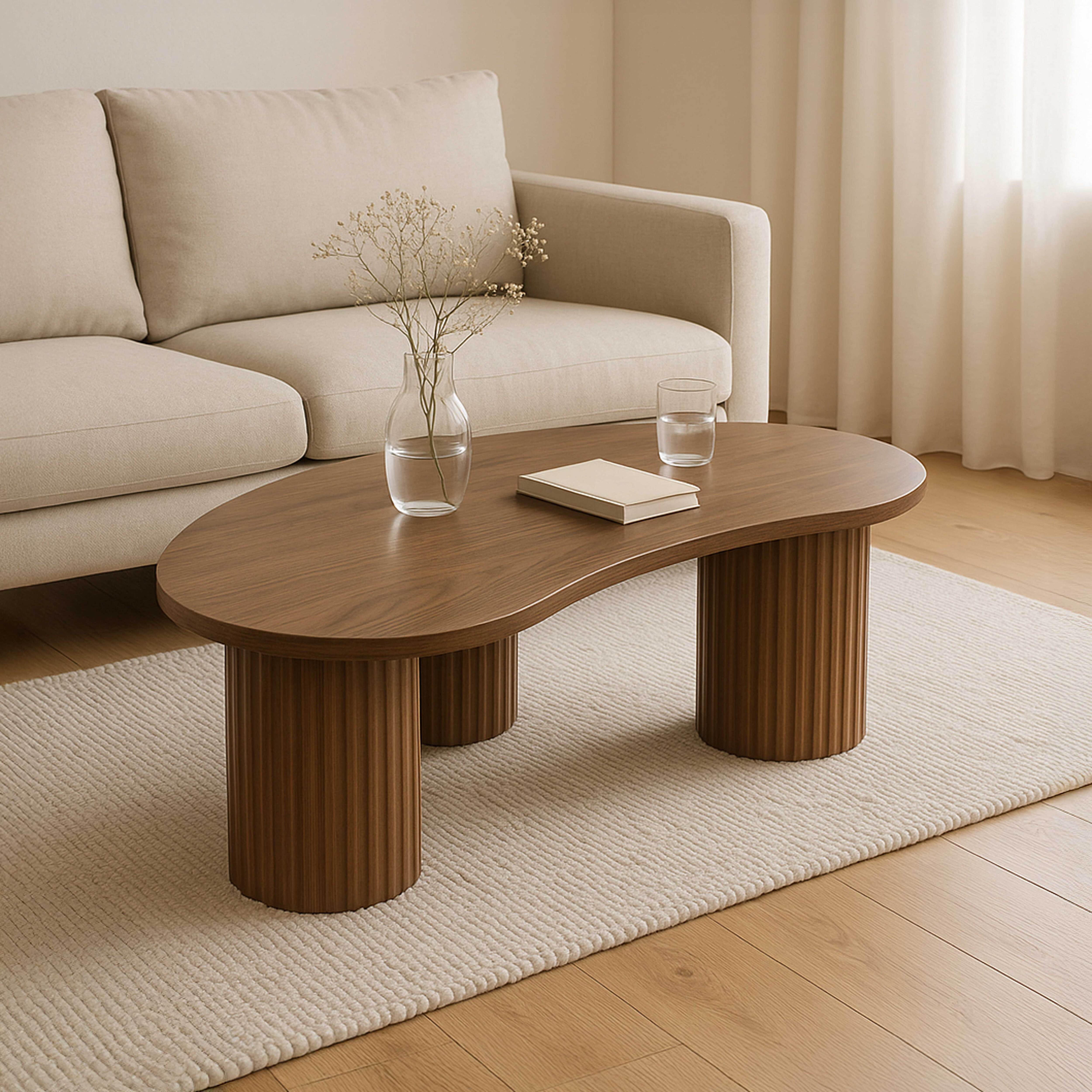 Mesa de centro en MDF con decoración en melamina marrón | Leroy Merlin